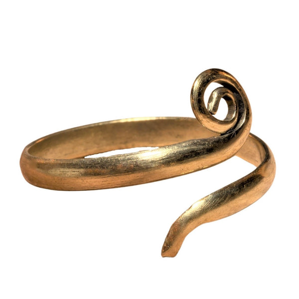 Handmade Pure Brass Simple Spiral Wrap Ring - OMishka
