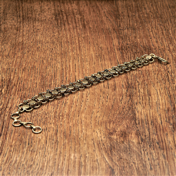 Adjustable Pure Brass Disc Chain Bracelet - OMishka